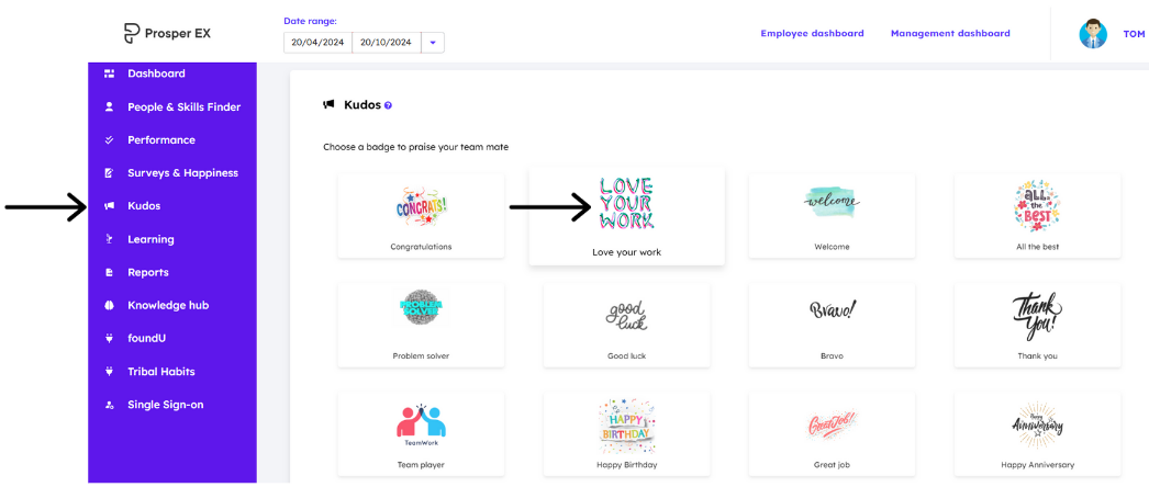 User Guide: Sending & Receiving Kudos – Prosper EX