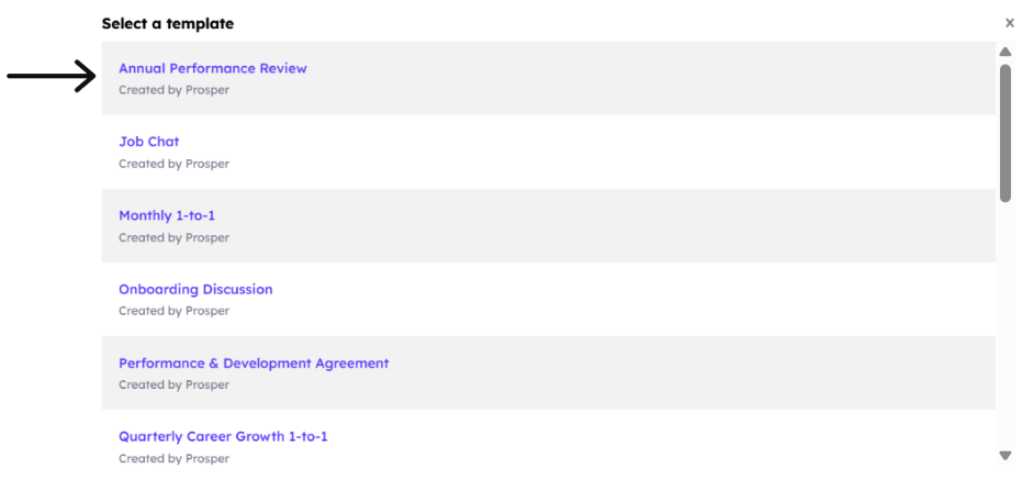 User Guide: Setting Up Individual Reviews in Performance – Prosper